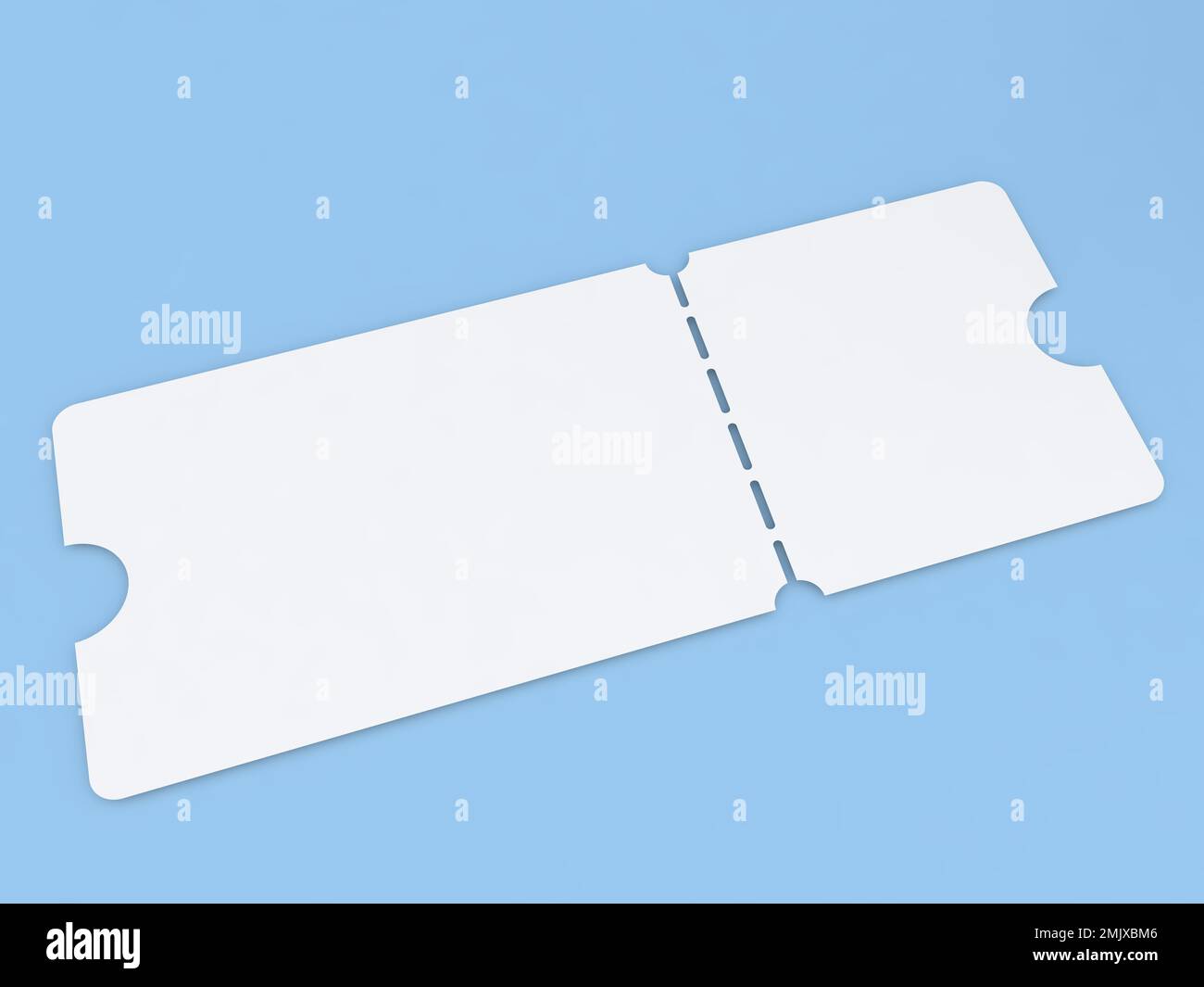 Tear-off cinema ticket on a blue background. 3d render illustration ...