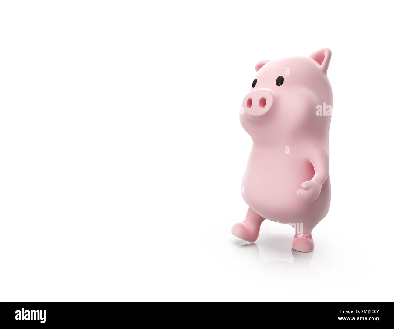 3d render of pig walking on white background Stock Photo - Alamy