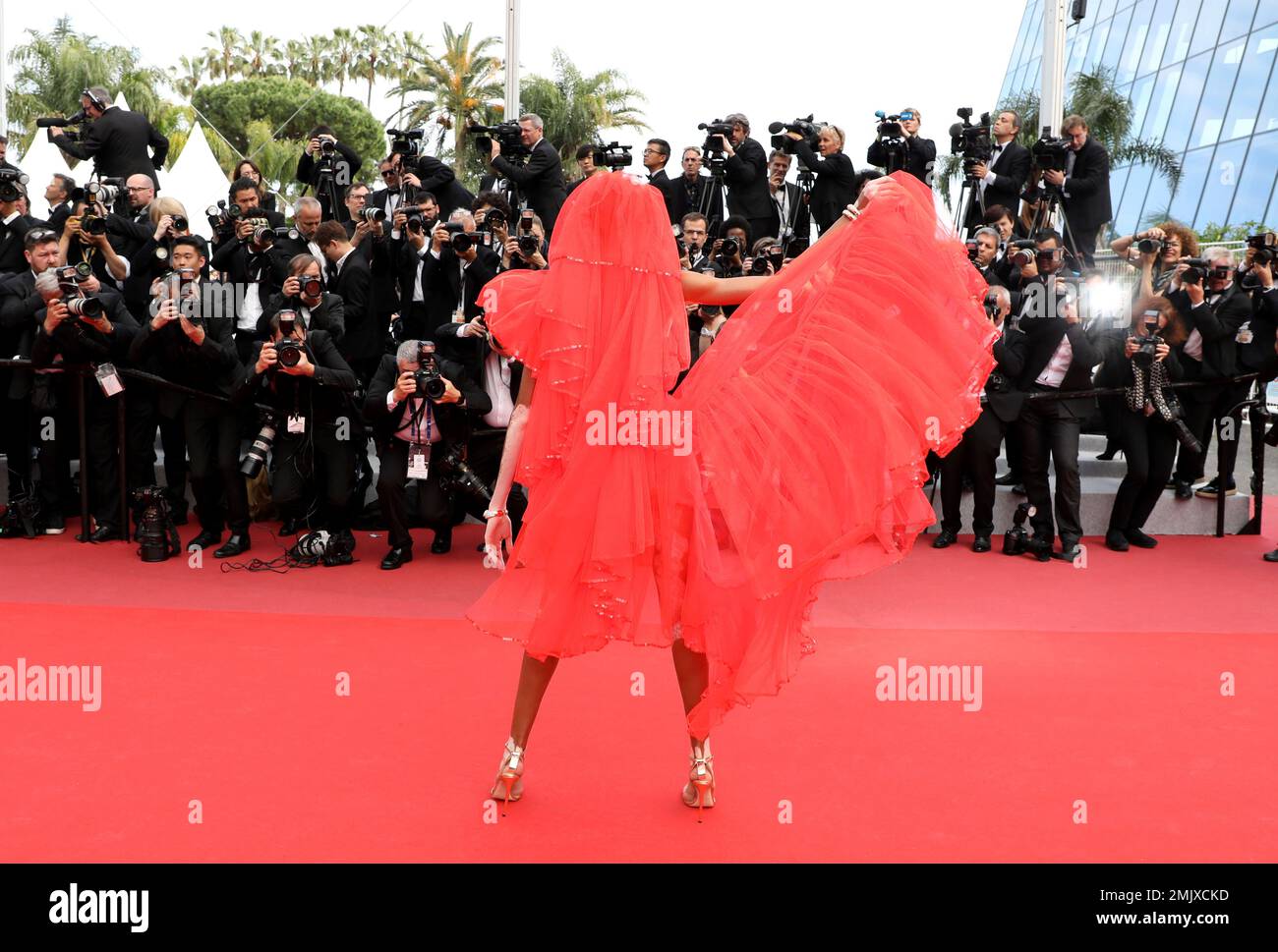 EDS NOTE: NUDITY - Model Winnie Harlow poses for photographers upon ...