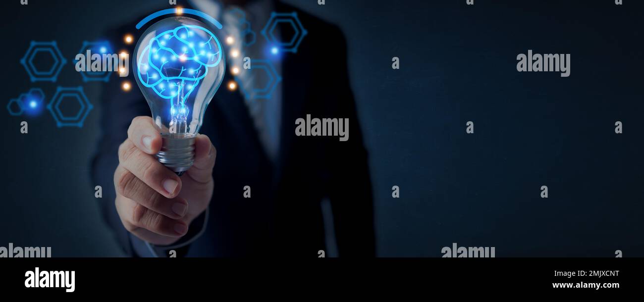 Brain of Business innovation and technology vision of leader to success ...