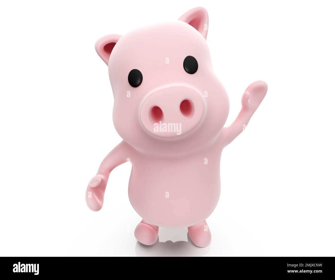3d render of Pig saying goodbye on white background Stock Photo - Alamy