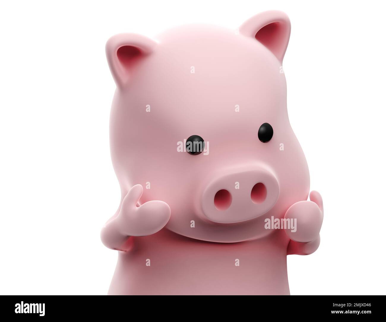 3d render of Pig with sad expression on white background Stock Photo ...