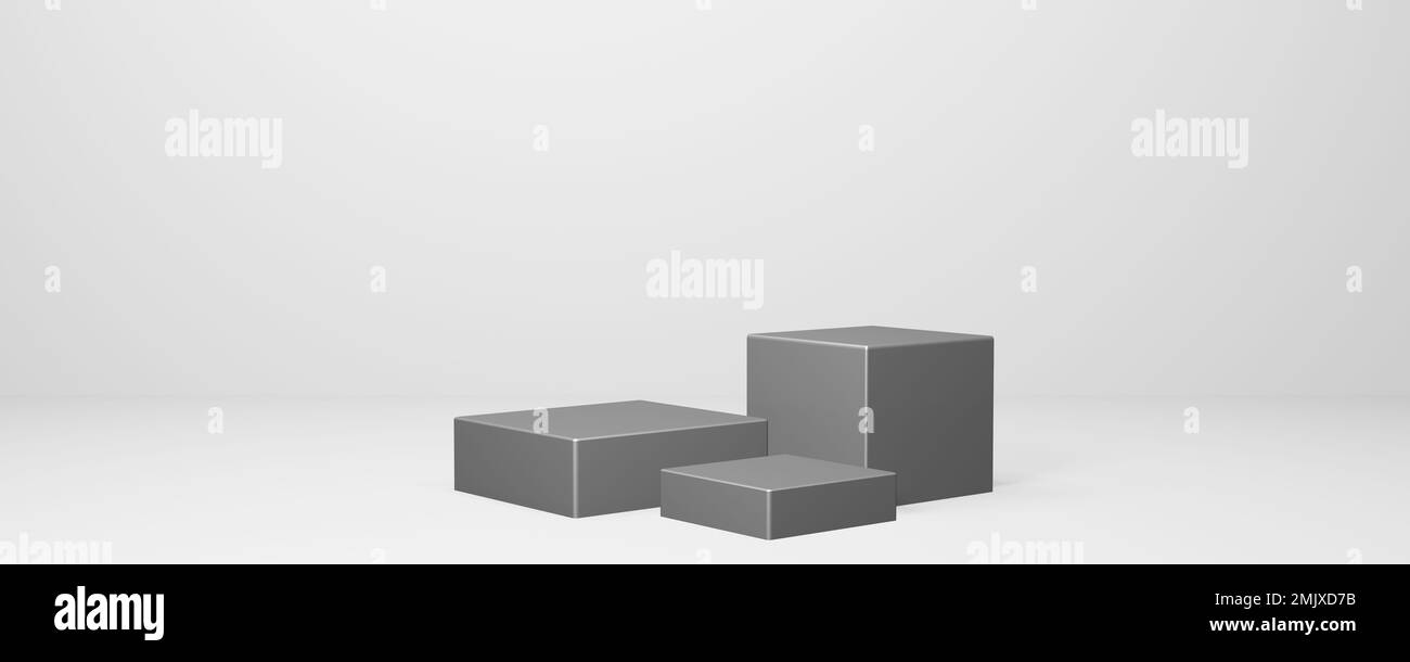 Product presentation, gray stage or podium to present product on studio ...