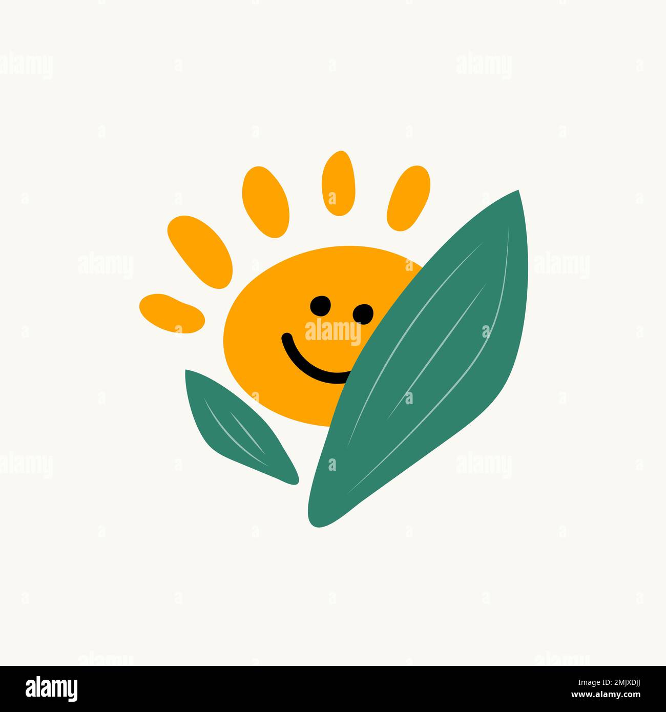 Flat happy yellow sun, baby logo. Sun icon Stock Vector Image & Art - Alamy
