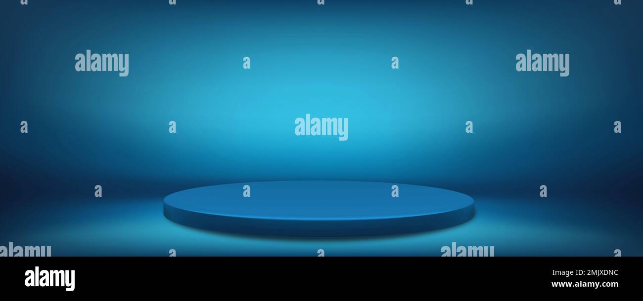 Product presentation, blue stage or podium to present product on studio ...