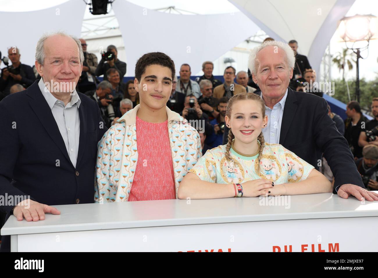 Actor Idir Ben Addi, from left, and Victoria Bluck pose for ...