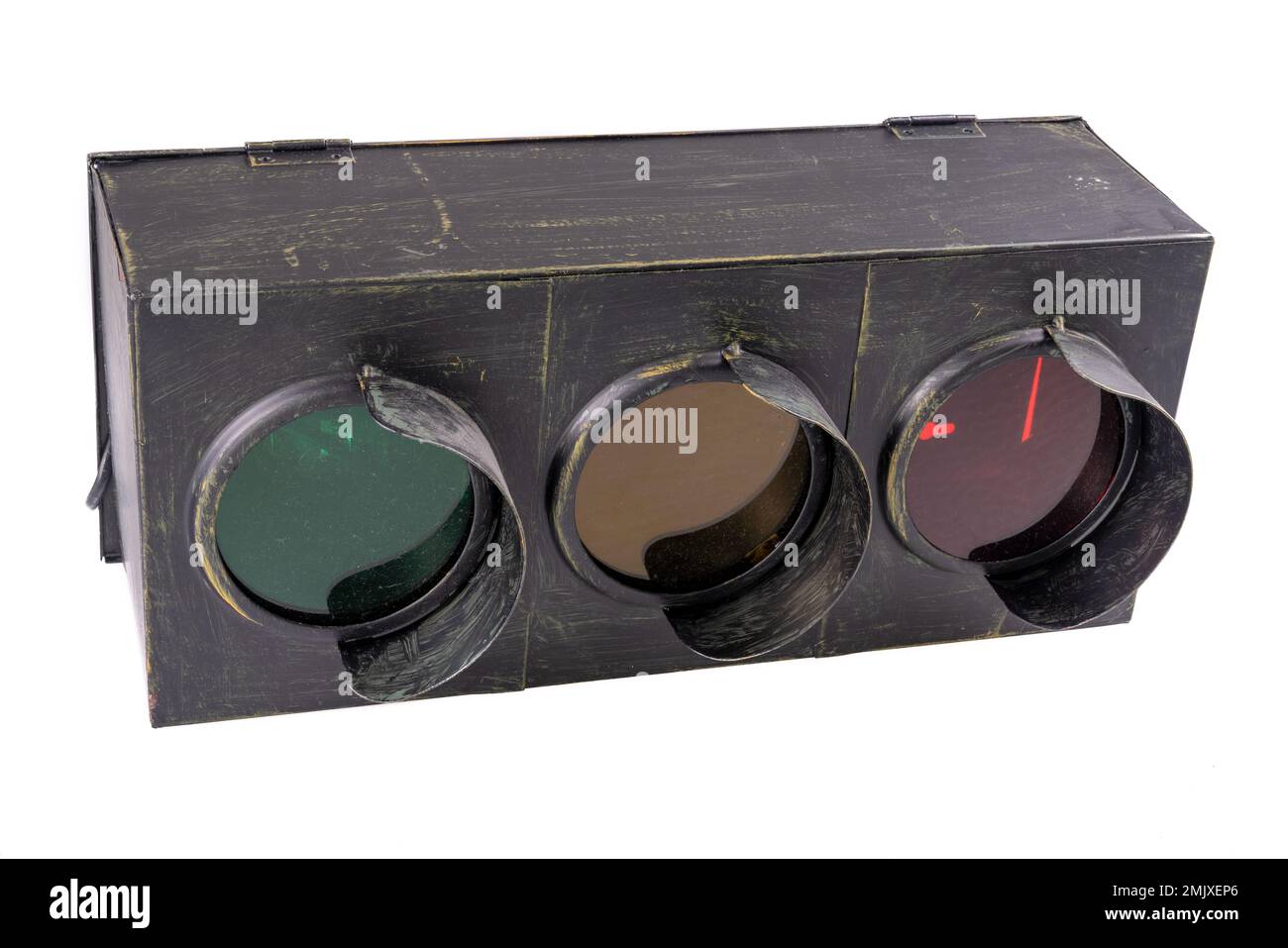 Traffic lights vintage isolated on white background studio Stock Photo ...