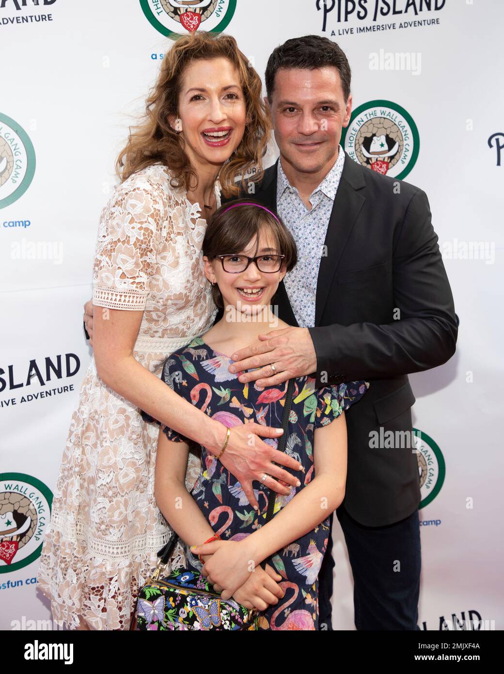 Alysia Reiner, from left, Livia Charles Basche, and David Alan Basche ...