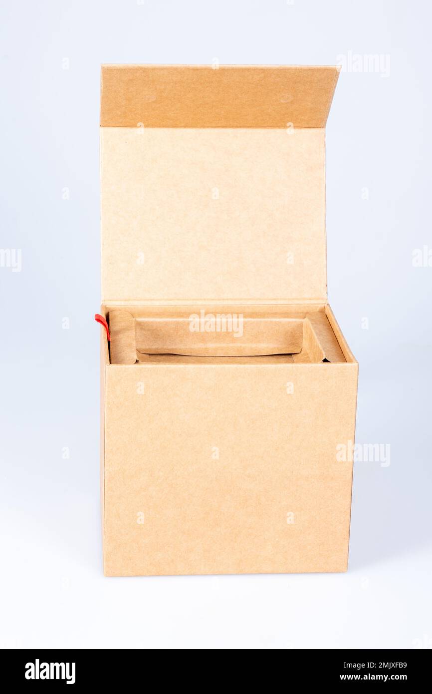 empty carton open cardboard box with boxes and compartments Stock Photo ...