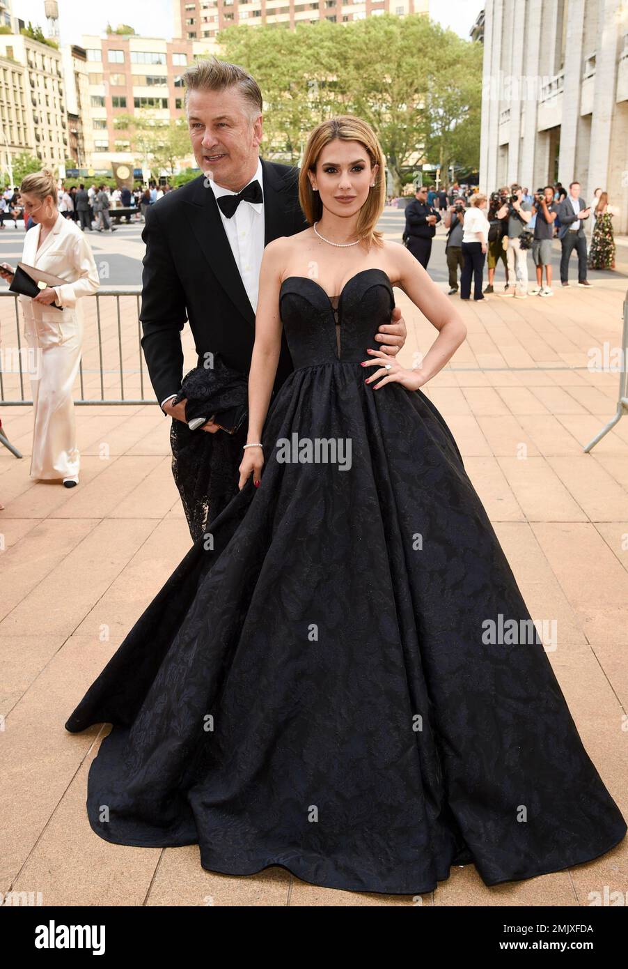 Actor Alec Baldwin, left, and wife Hilaria Baldwin attend the American ...