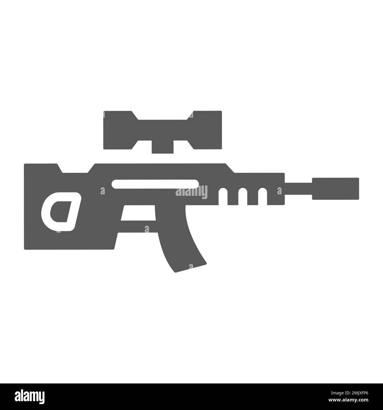 Sniper rifle glyph icon, weapon and military, gun sign, vector graphics ...