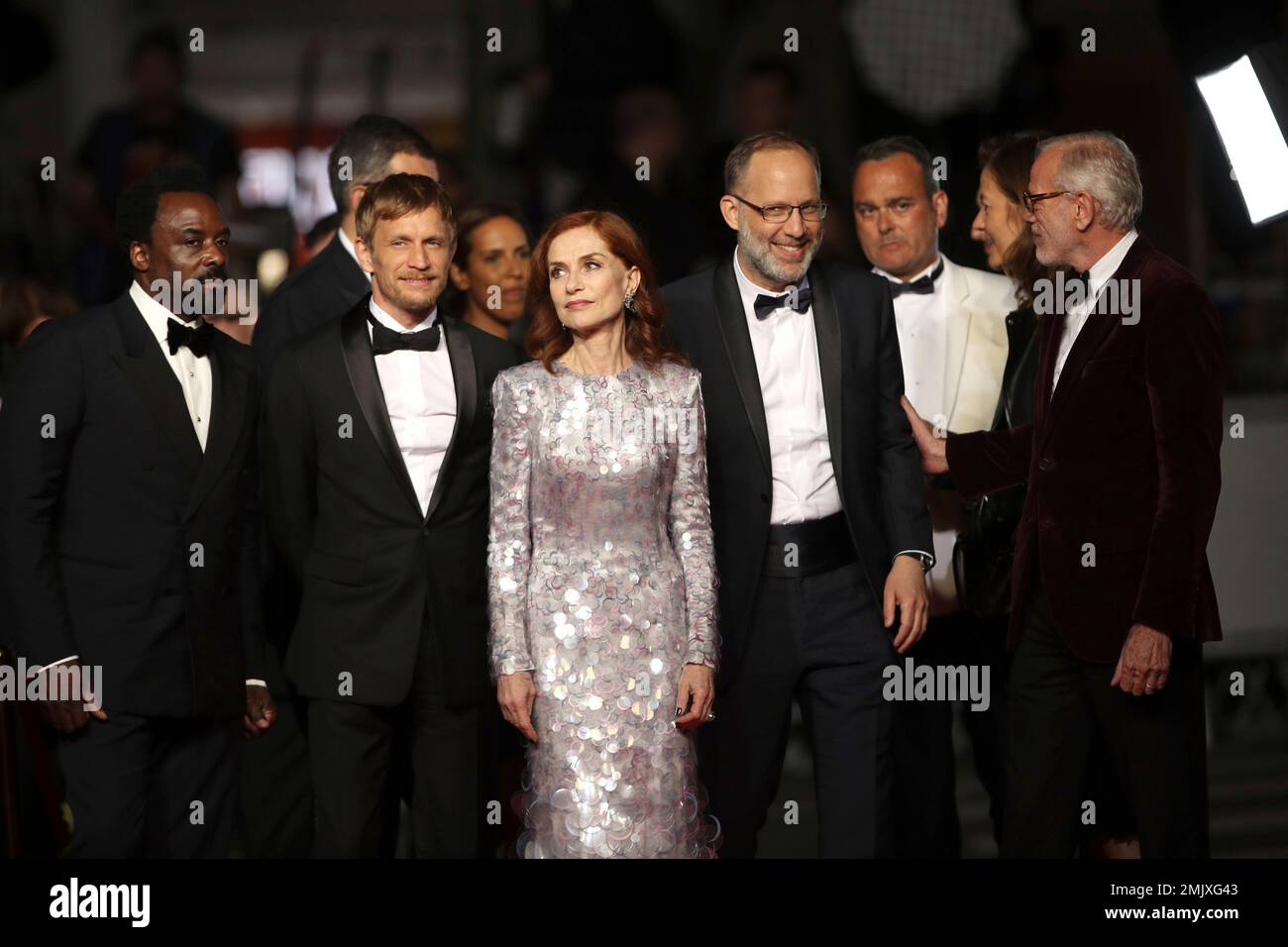 Actors Ariyon Bakare, from left, Jeremie Renier, Isabelle Huppert ...