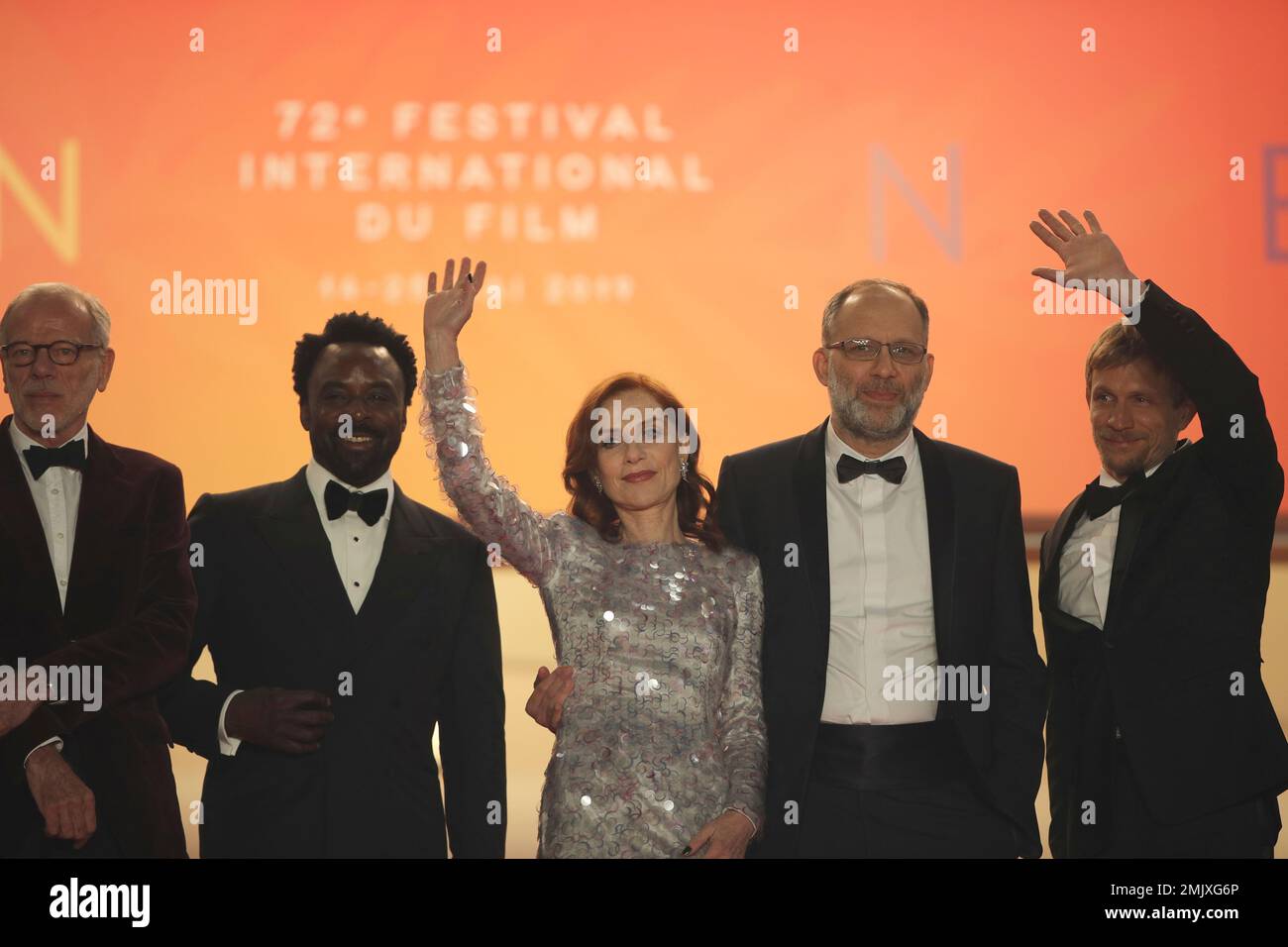 Actors Pascal Greggory, from left, Ariyon Bakare, Isabelle Huppert ...