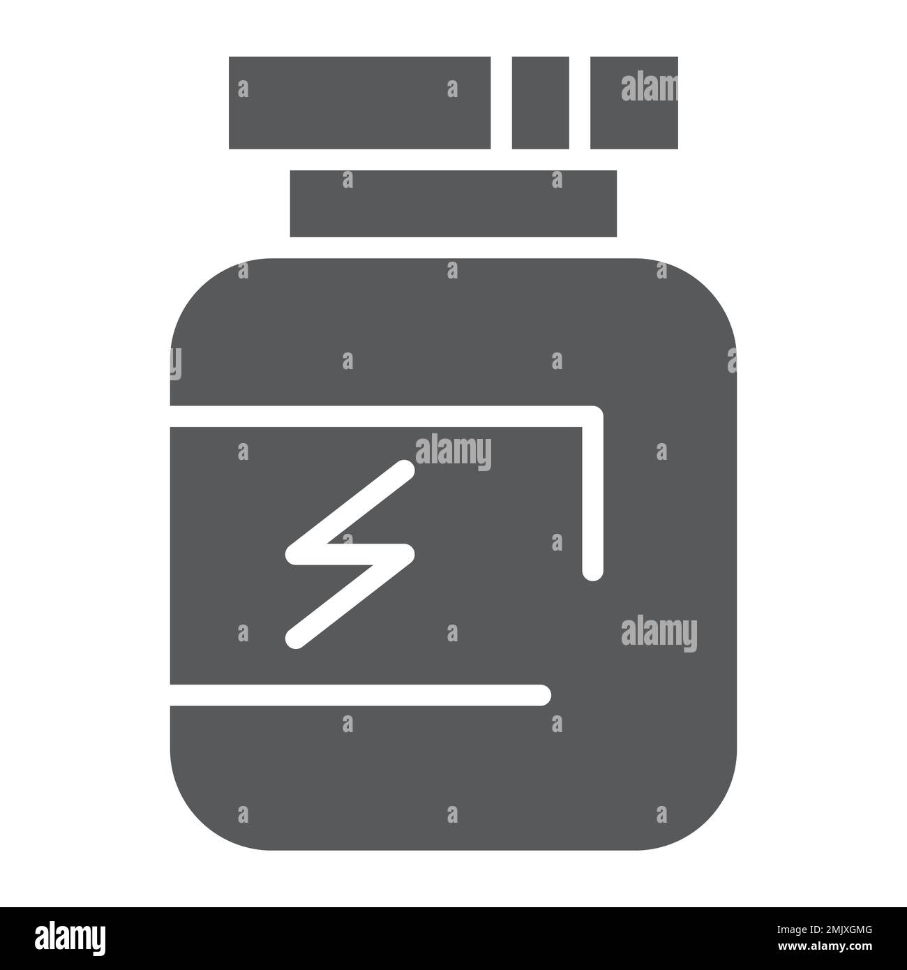 Supplement glyph icon, protein and container, vitamin sign, vector ...