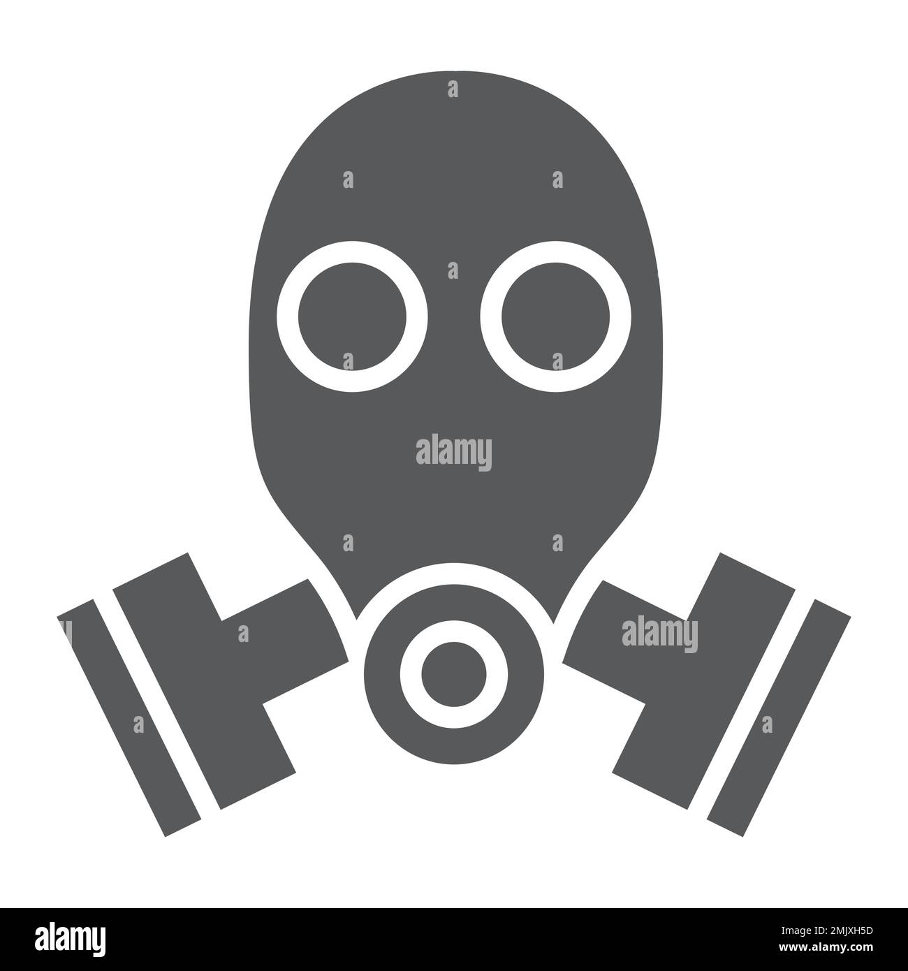 Gas mask glyph icon, defense and army, respirator sign, vector graphics ...