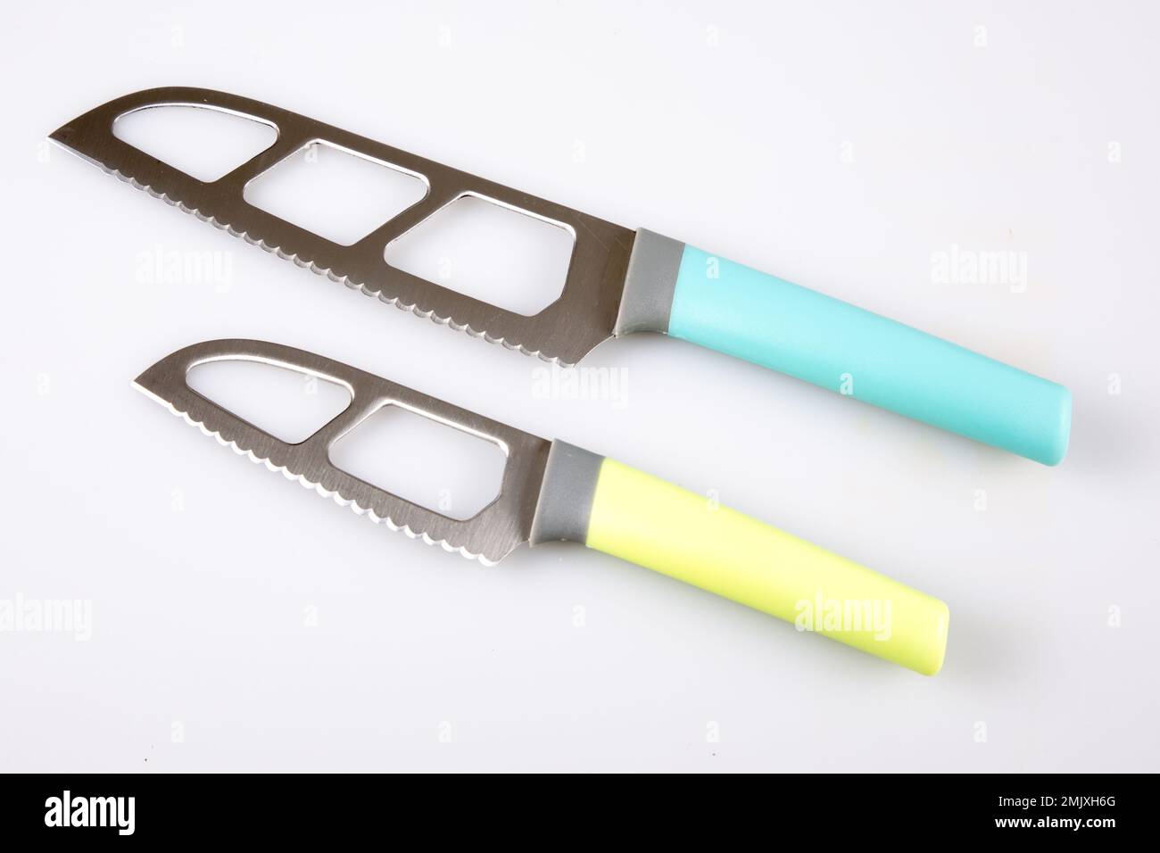 set of two knives cut out isolated on white background Stock Photo - Alamy