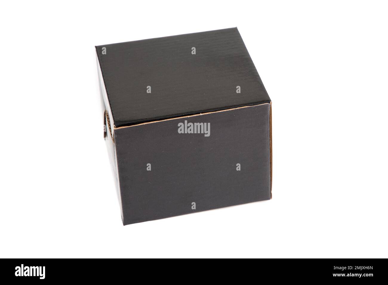 Black paper box real isolated on white background Stock Photo - Alamy