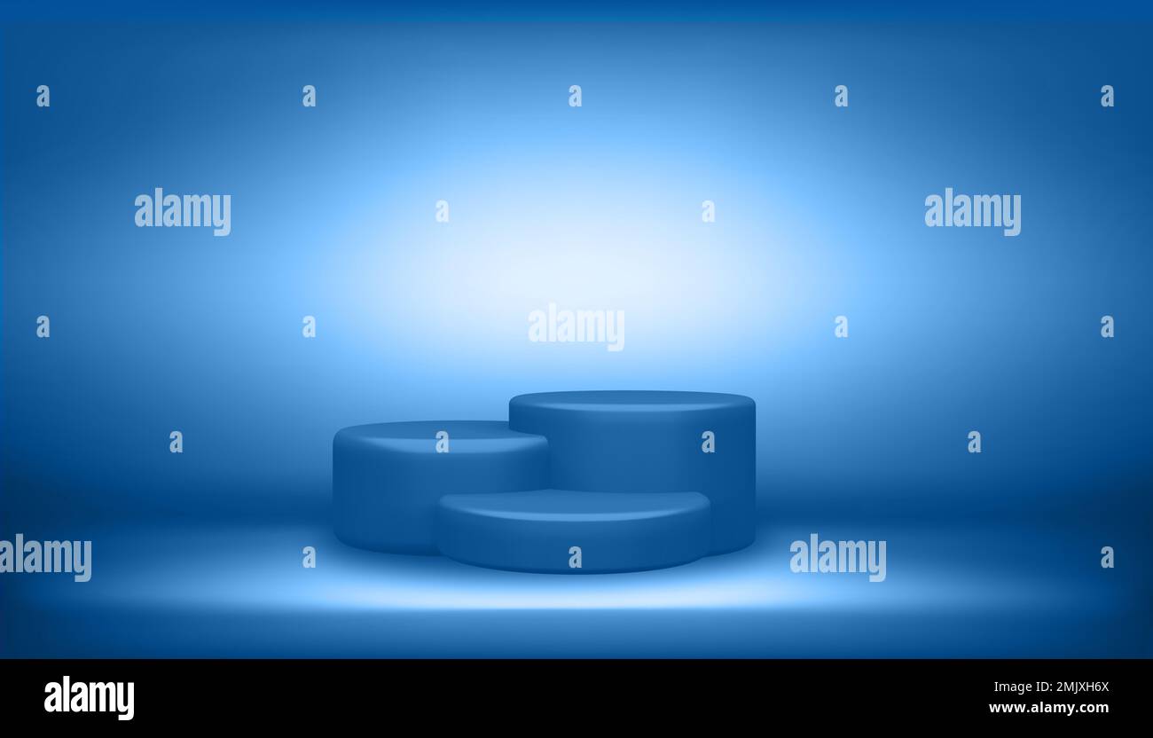 Product presentation, stage or podium to present product on dark blue ...