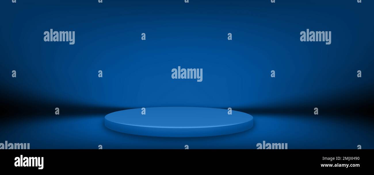Product presentation, stage or podium to present product on dark blue ...