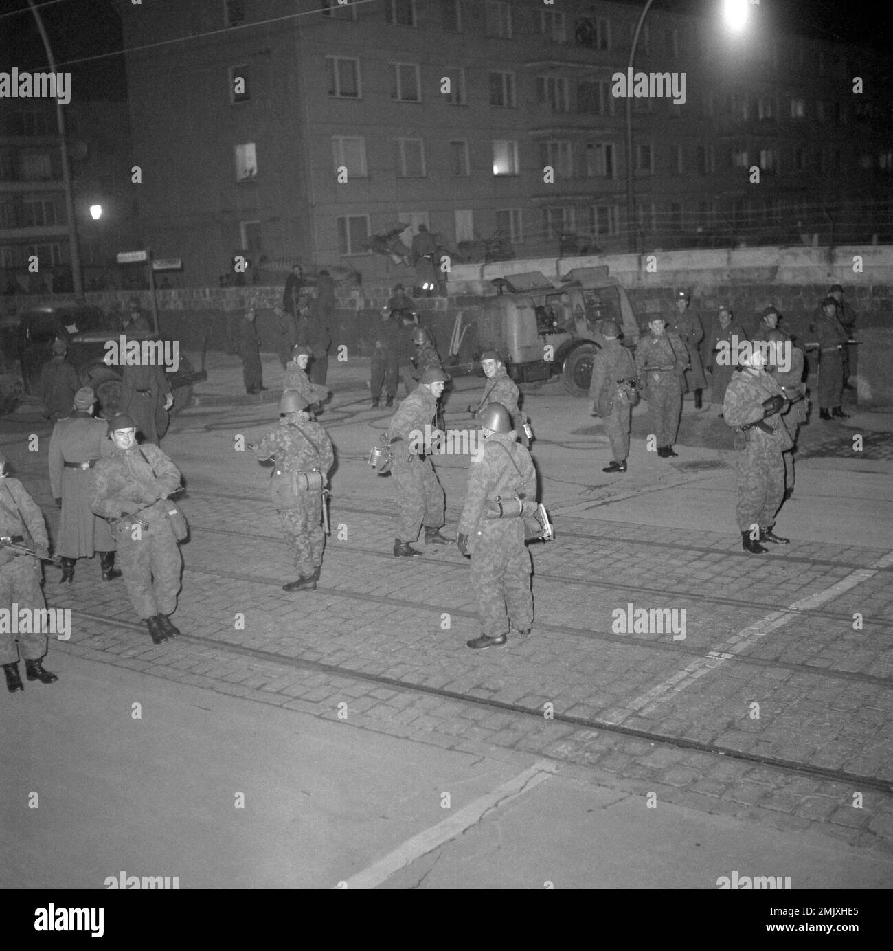 Concrete slabs are unloaded at the border crossing at Heinrich-Heine ...