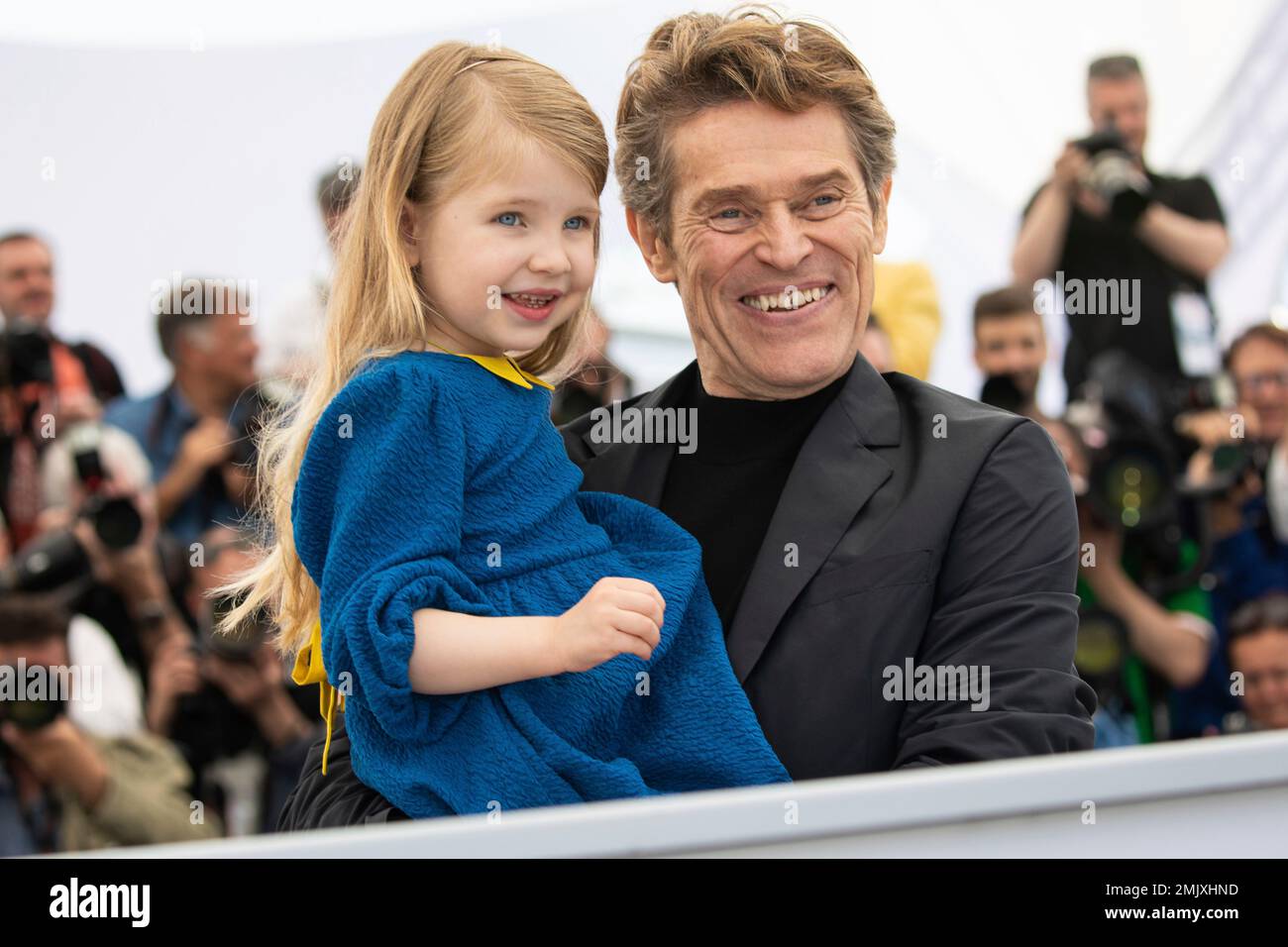 Actors Anna Ferrara, left, and Willem Dafoe pose for photographers at ...
