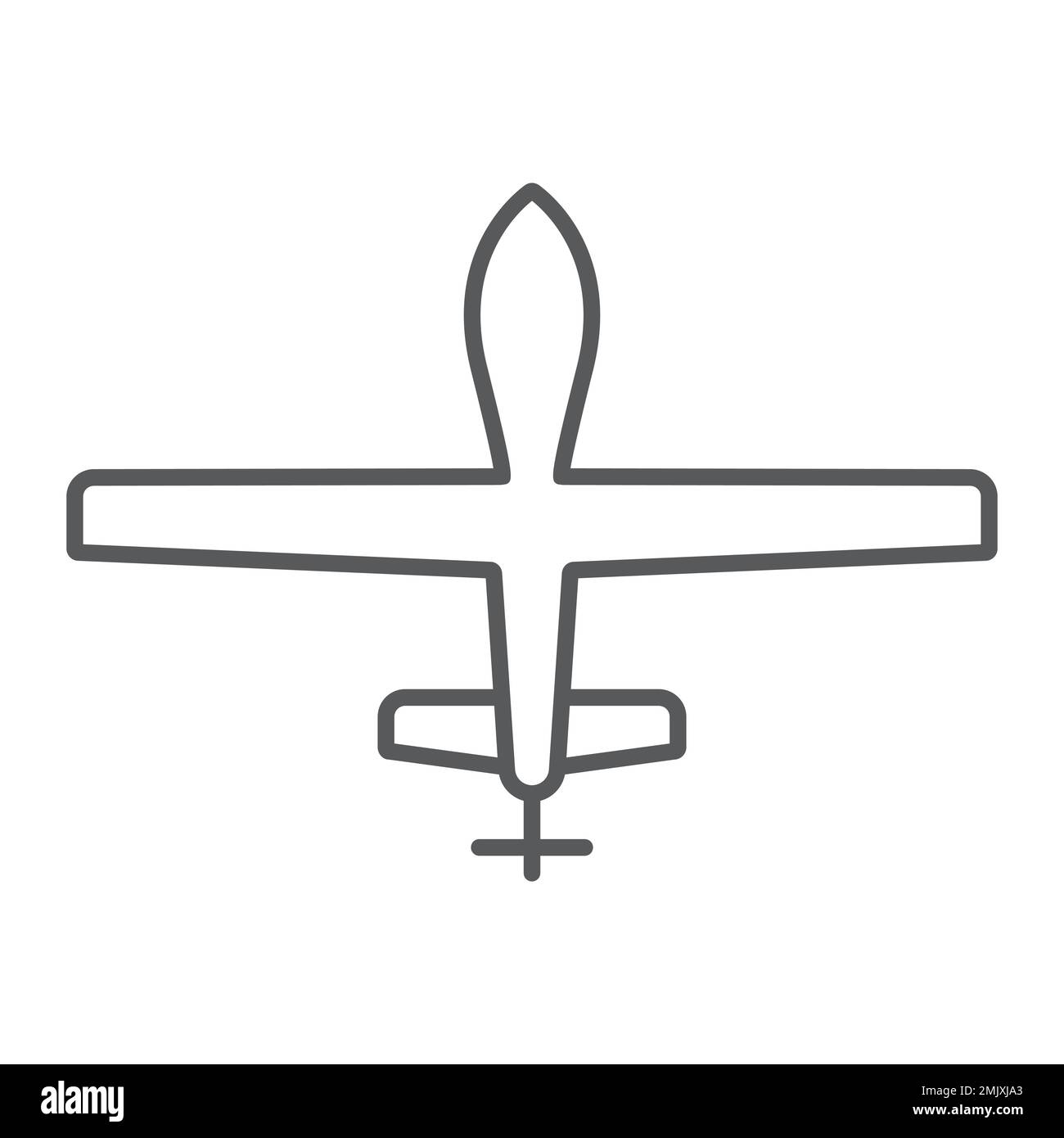 Unmanned Aerial Thin Line Icon Military And Vehicle Drone Sign Vector Graphics A Linear
