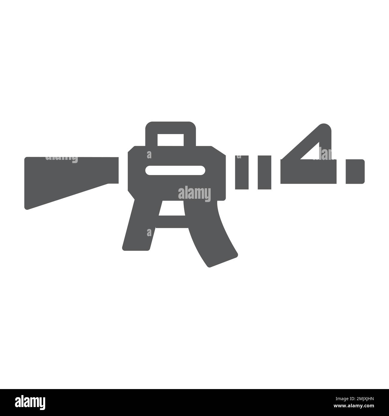 Automatic rifle glyph icon, army and war, gun sign, vector graphics, a ...