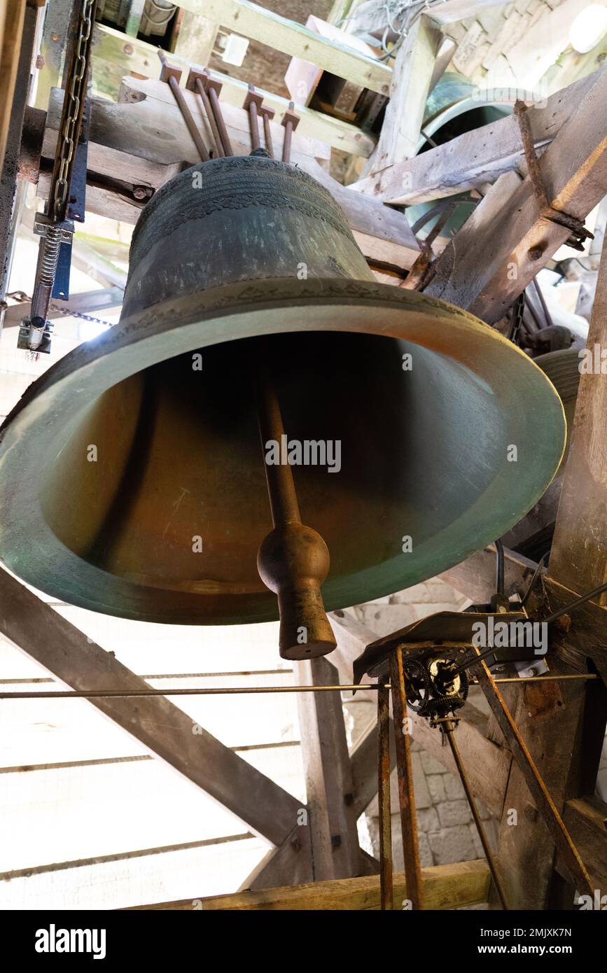 big church religious bell ringing in Saint Martin de Re Stock Photo - Alamy