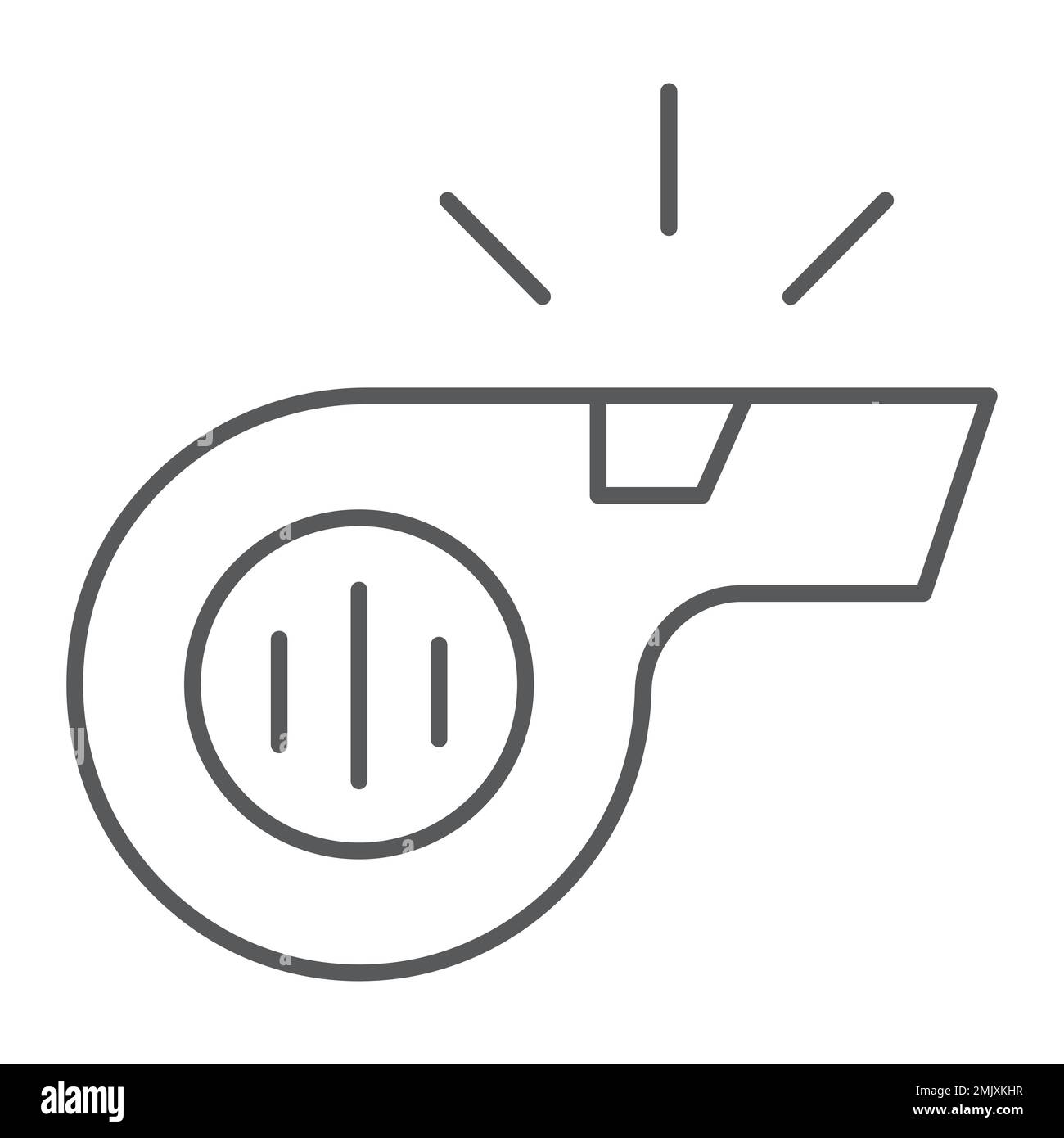 Whistle thin line icon, sport and equipment, blower sign, vector ...