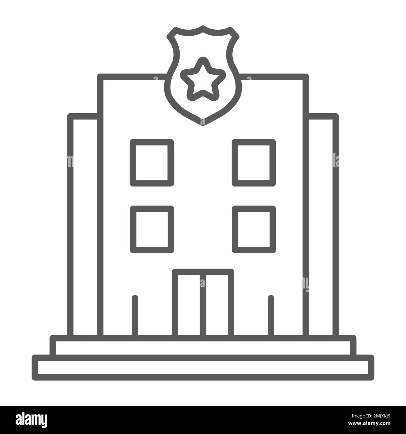 Police station thin line icon, police and building, police department ...