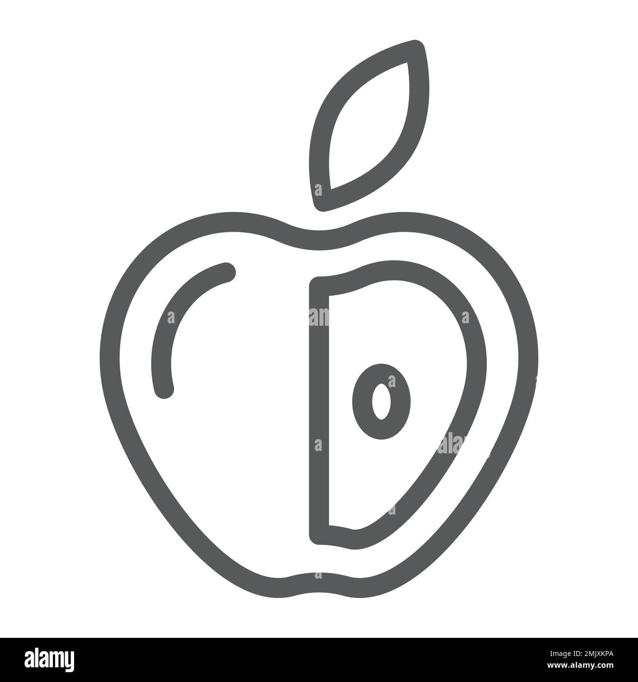 Healthy diet line icon, fruit and nutrition, apple sign, vector ...