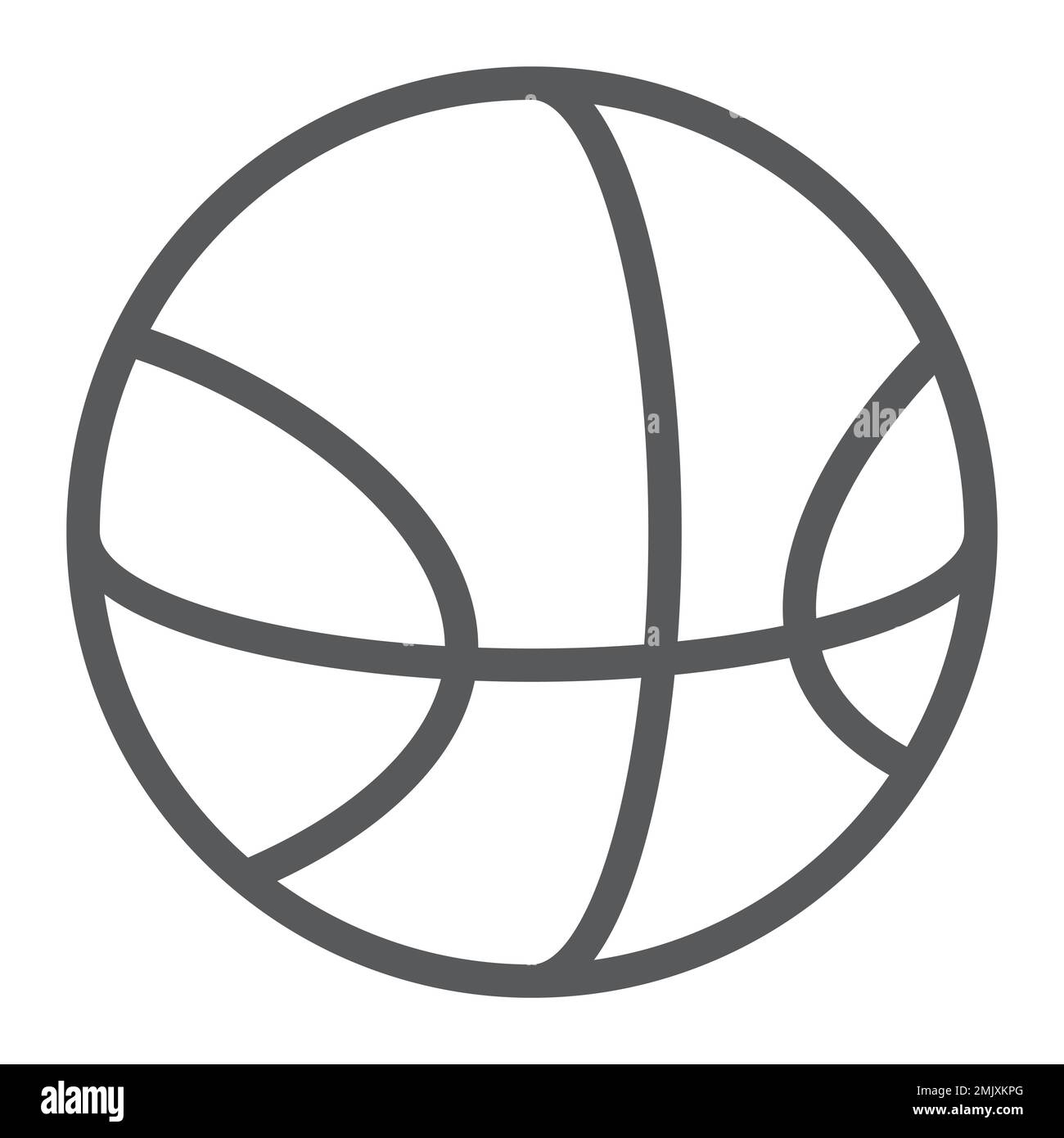 Basketball line icon, sport and equipment, ball sign, vector graphics ...