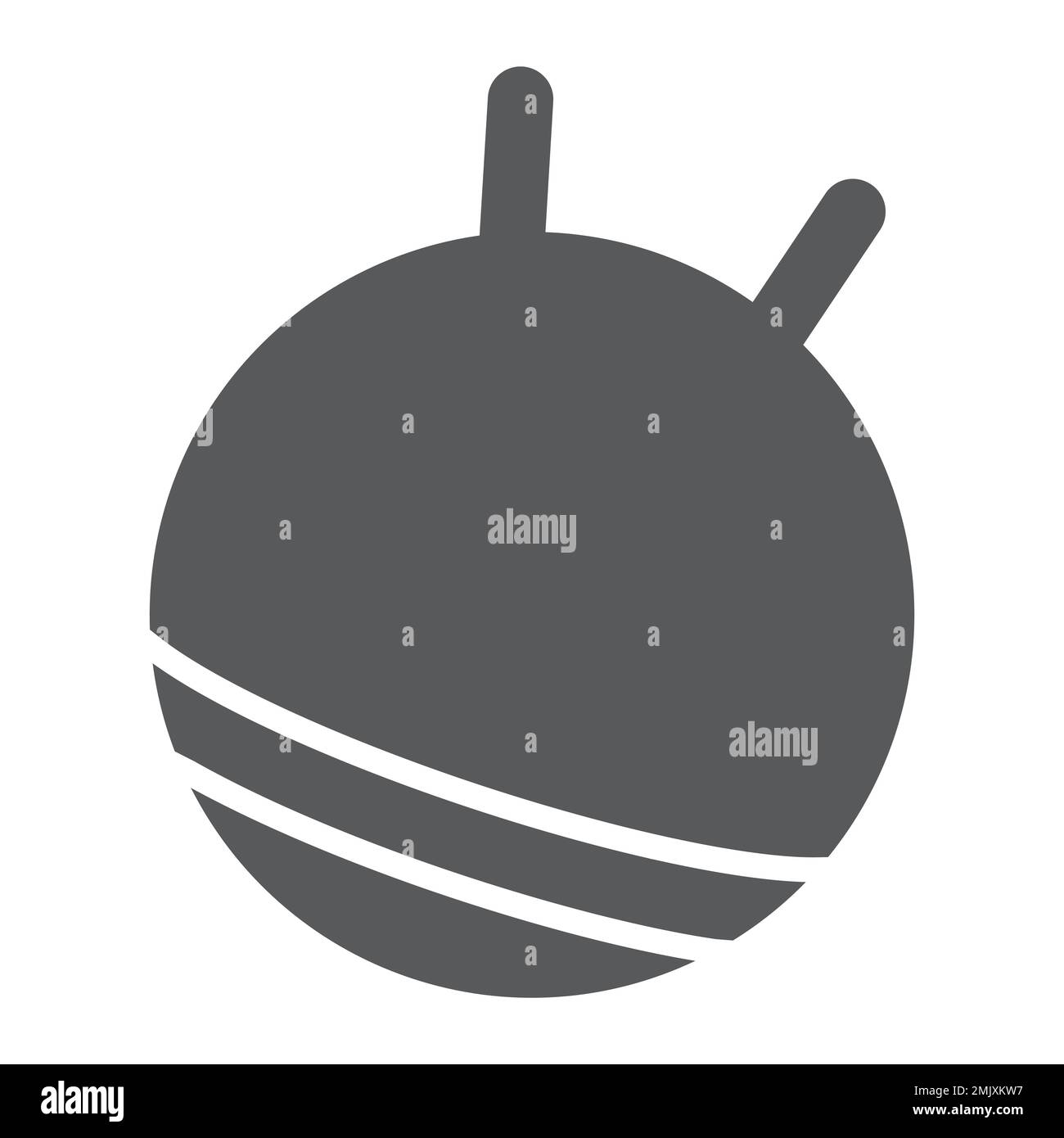 Exercise ball glyph icon, fitness and equipment, rubber ball sign ...