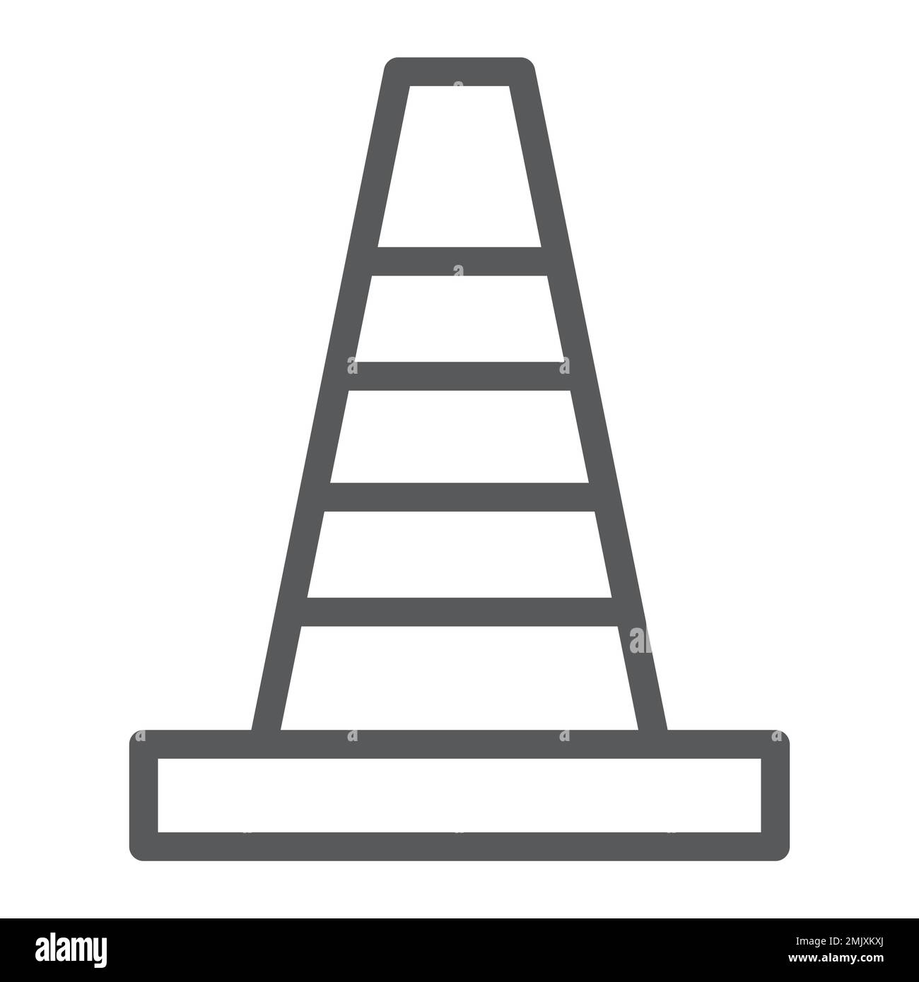 Road cone line icon, barrier and traffic, construction cone sign ...