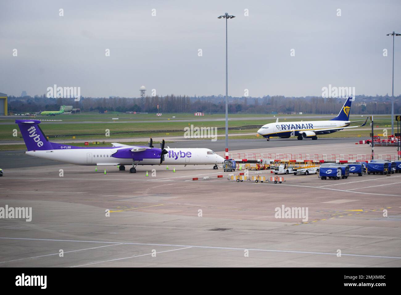 A Flybe plane at Birmingham Airport. The regional carrier has ceased ...