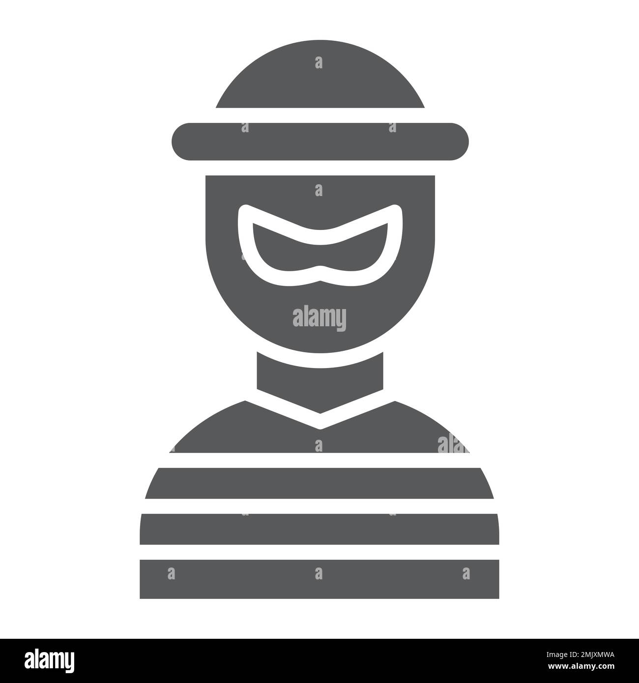 Robber glyph icon, burglar and criminal, bandit sign, vector graphics ...