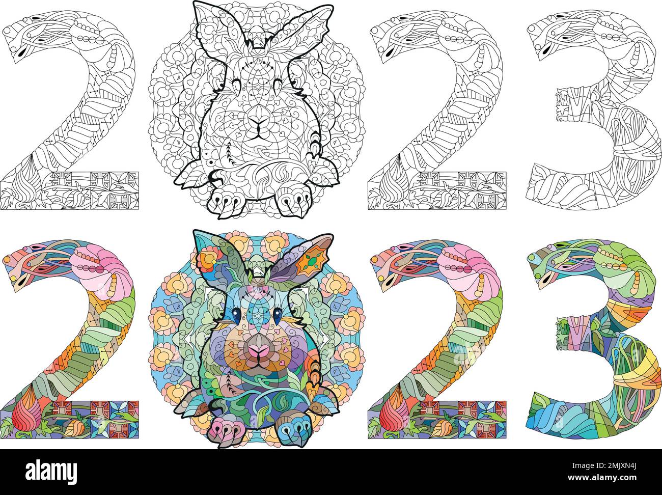 Rabbit coloring pages printable hi-res stock photography and images - Alamy