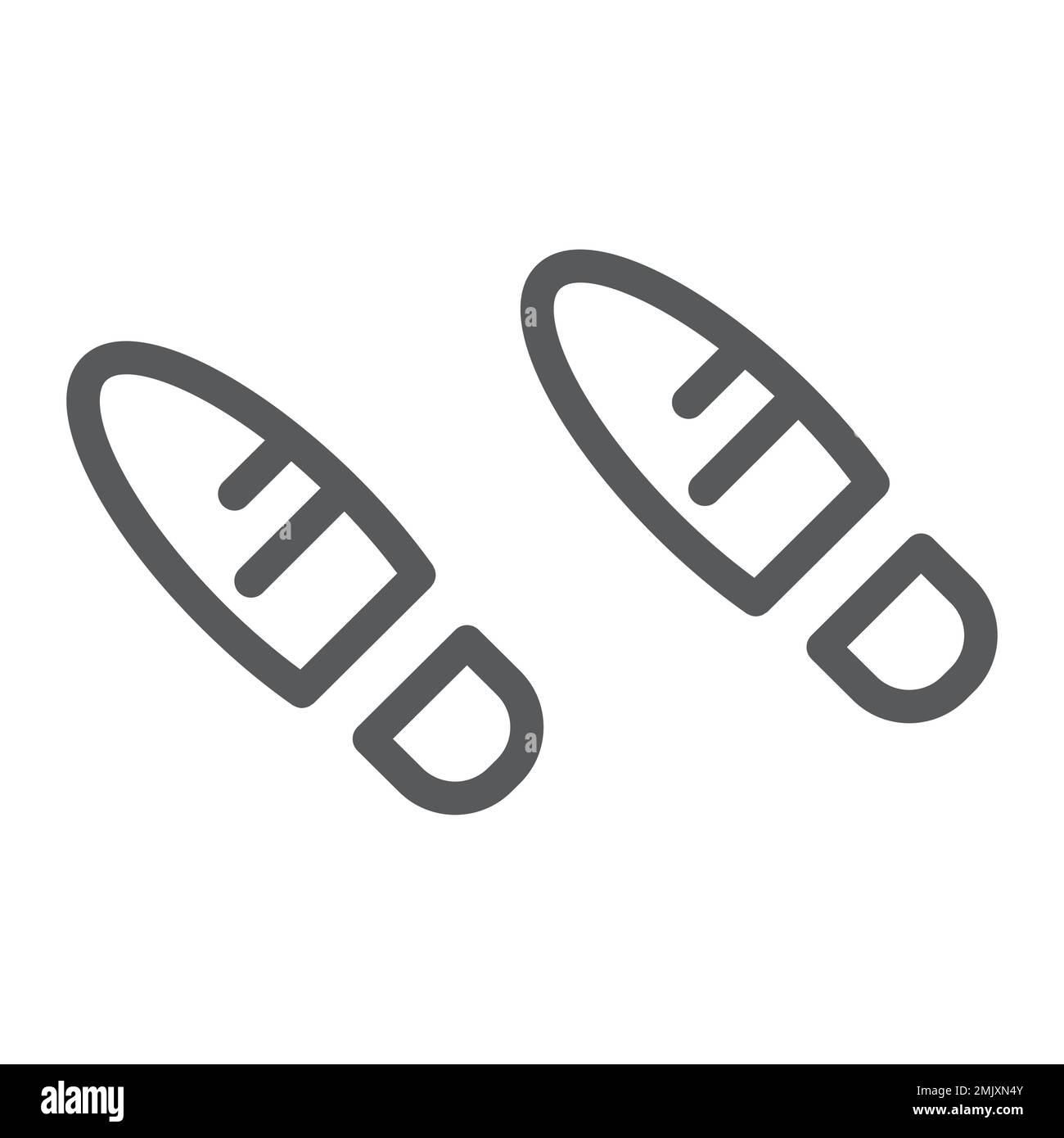 Footsteps line icon, shoe and imprint, footprint sign, vector graphics ...