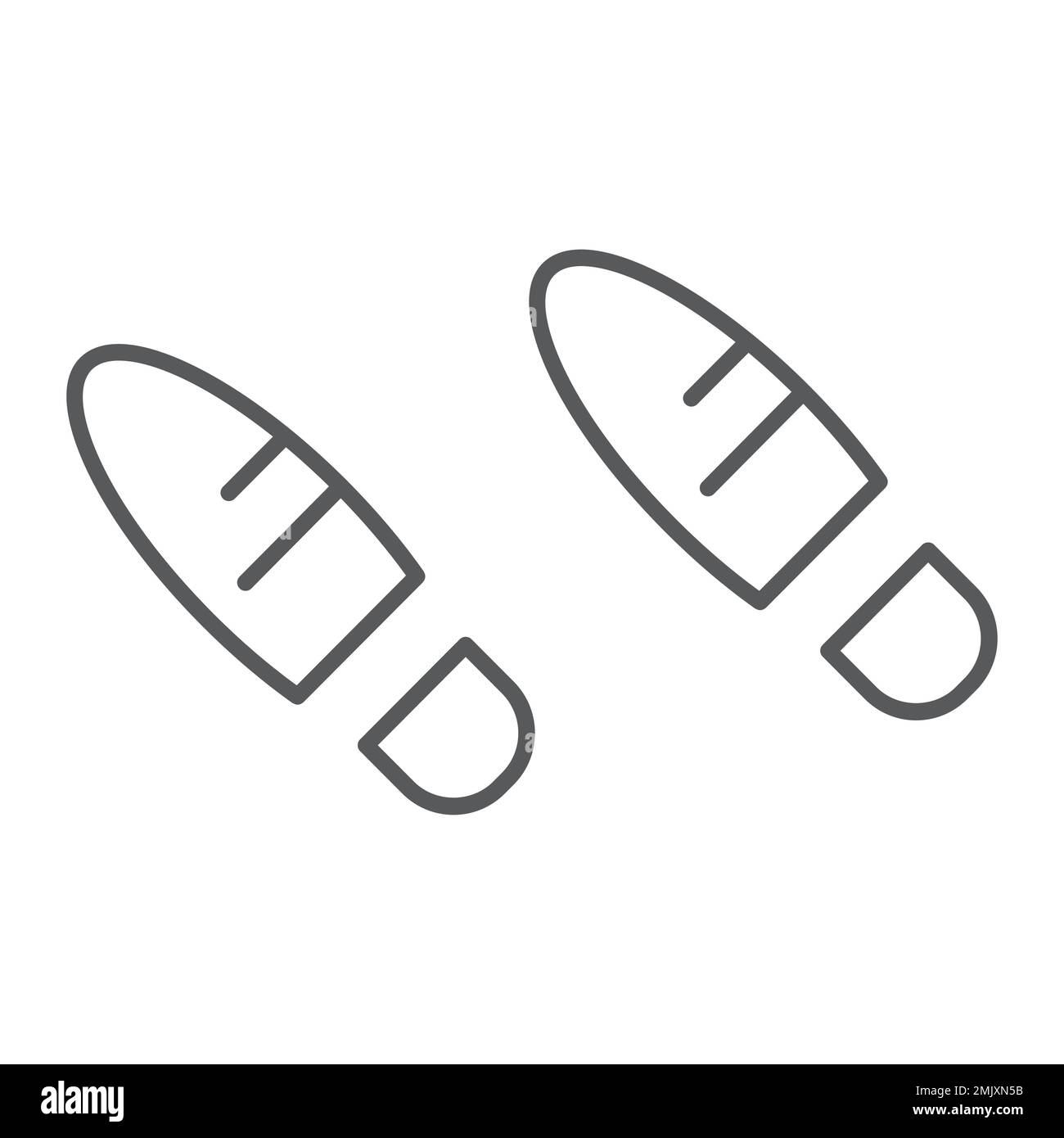 Footsteps thin line icon, shoe and imprint, footprint sign, vector ...