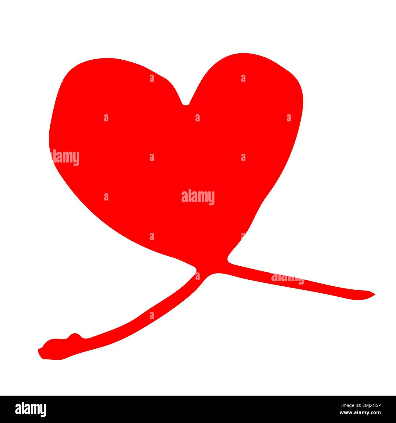 Heart hand drawn with ink brush isolated on white background Stock ...
