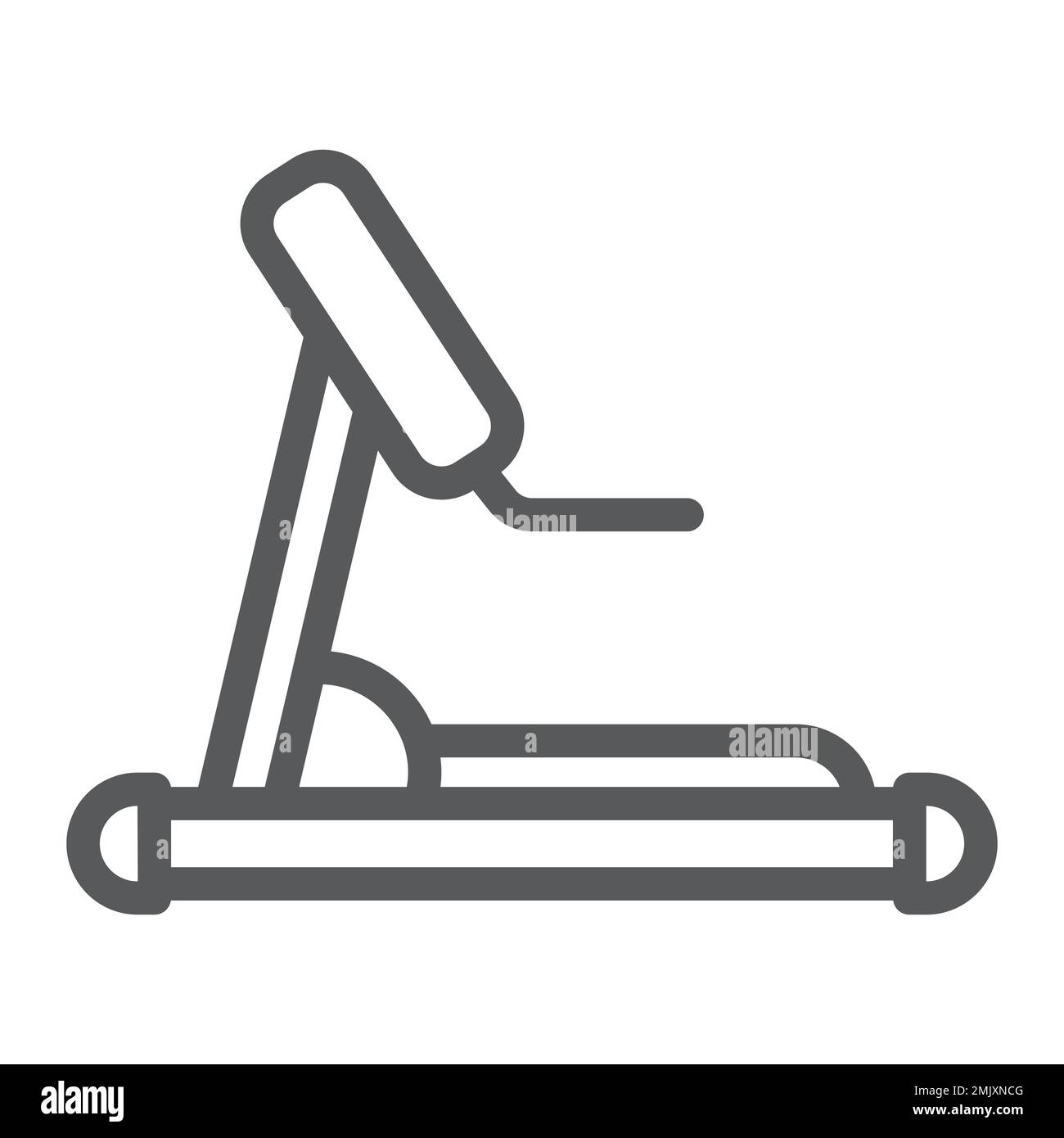 Treadmill line icon, sport and workout, equipment sign, vector graphics ...