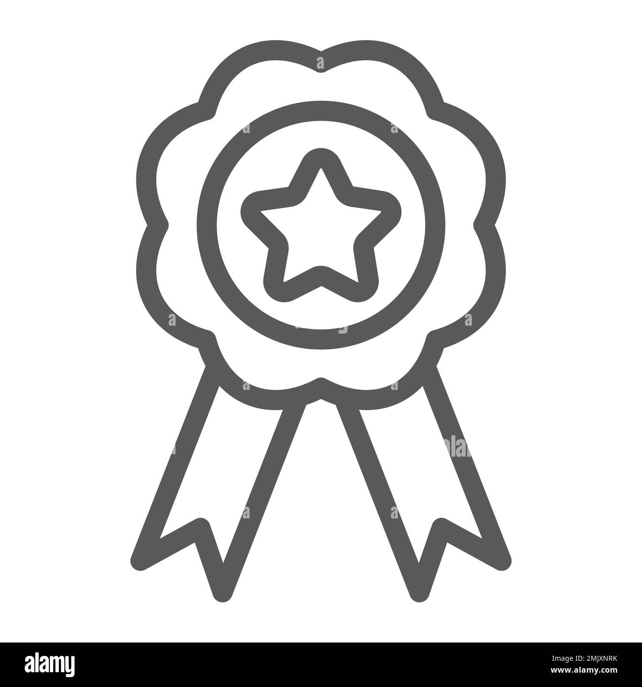 Medal line icon, sport and prize, award sign, vector graphics, a linear ...