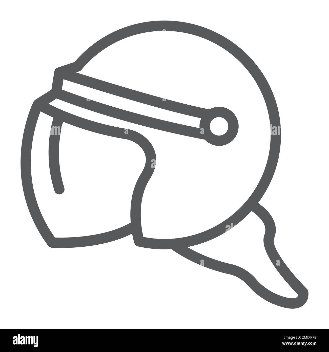 Helmet line icon, protection and uniform, police helmet sign, vector ...