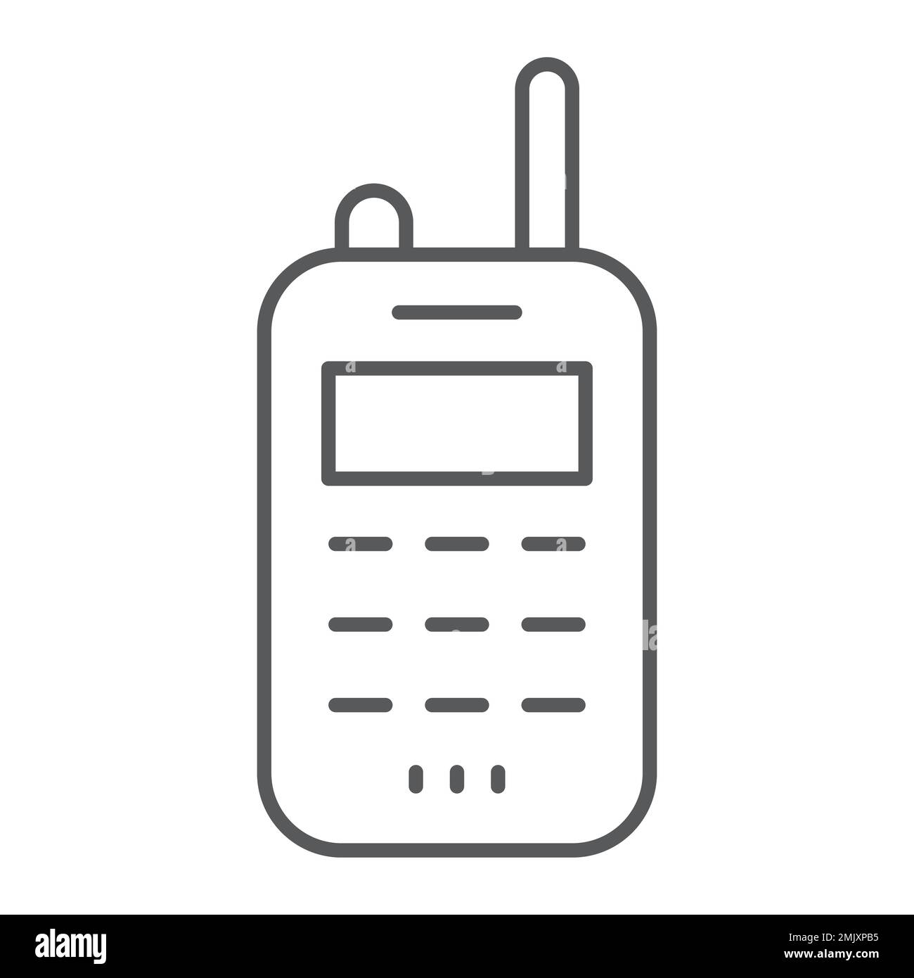 Walkie talkie thin line icon, transmitter and communication, radio set ...