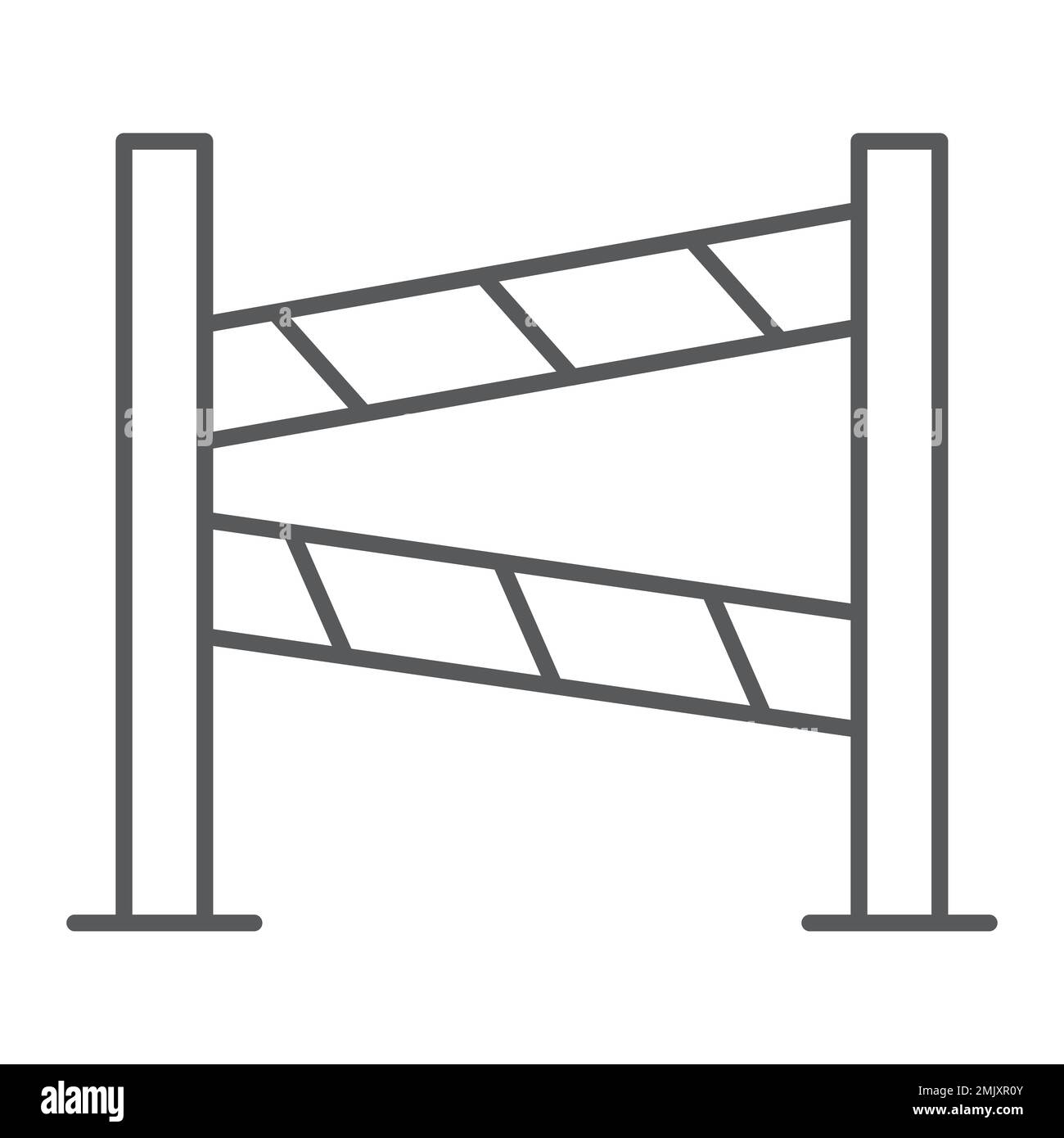 Road fence thin line icon, construction and border, barrier sign ...