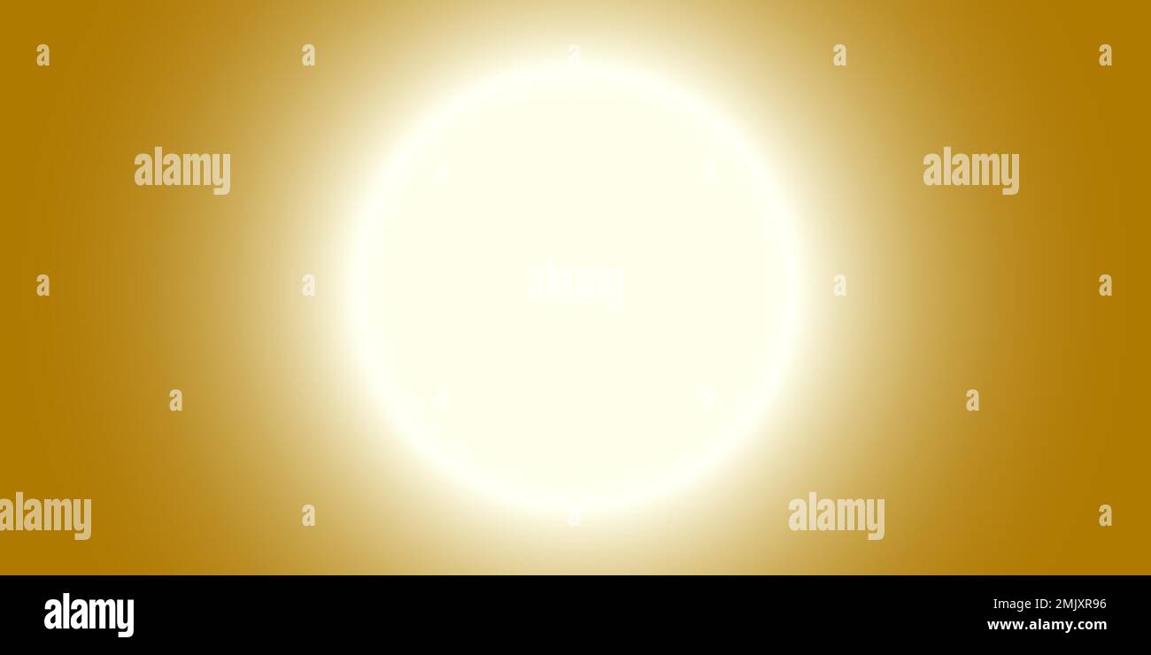 Hot bright sun shining on a desert sky background, vector background ...