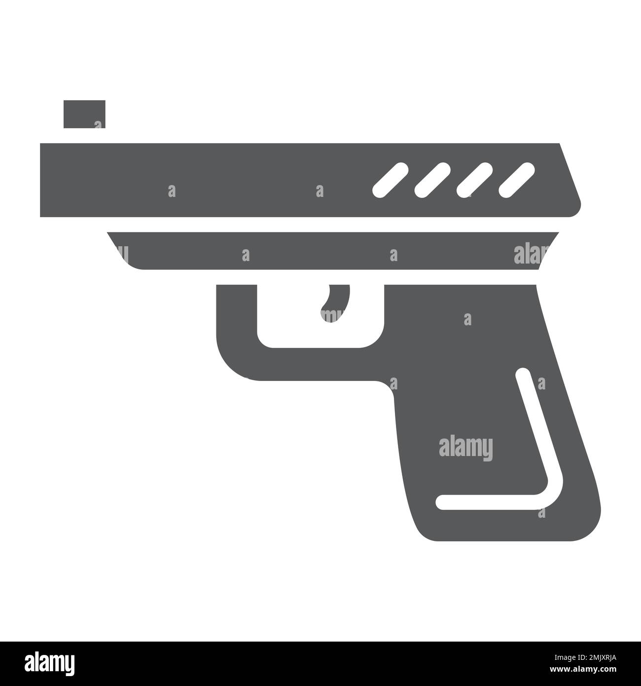 Gun glyph icon, weapon and revolver, pistol sign, vector graphics, a ...