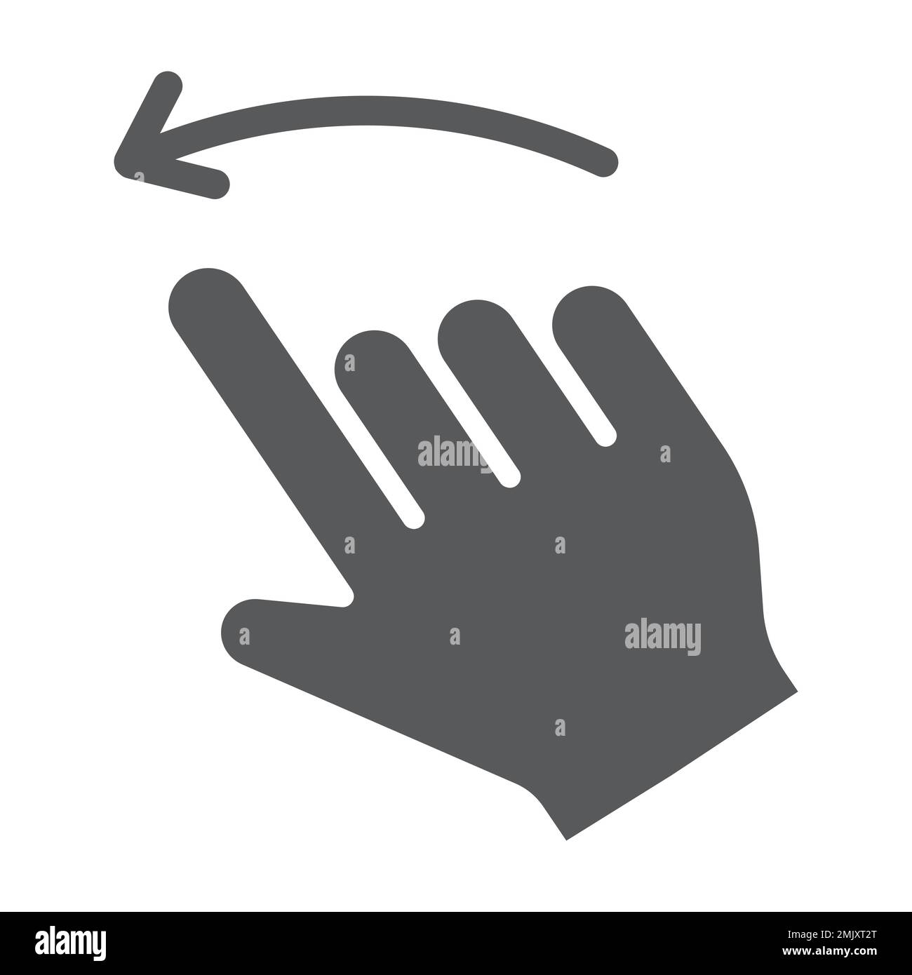 Flick left glyph icon, action and hand, gesture sign, vector graphics ...