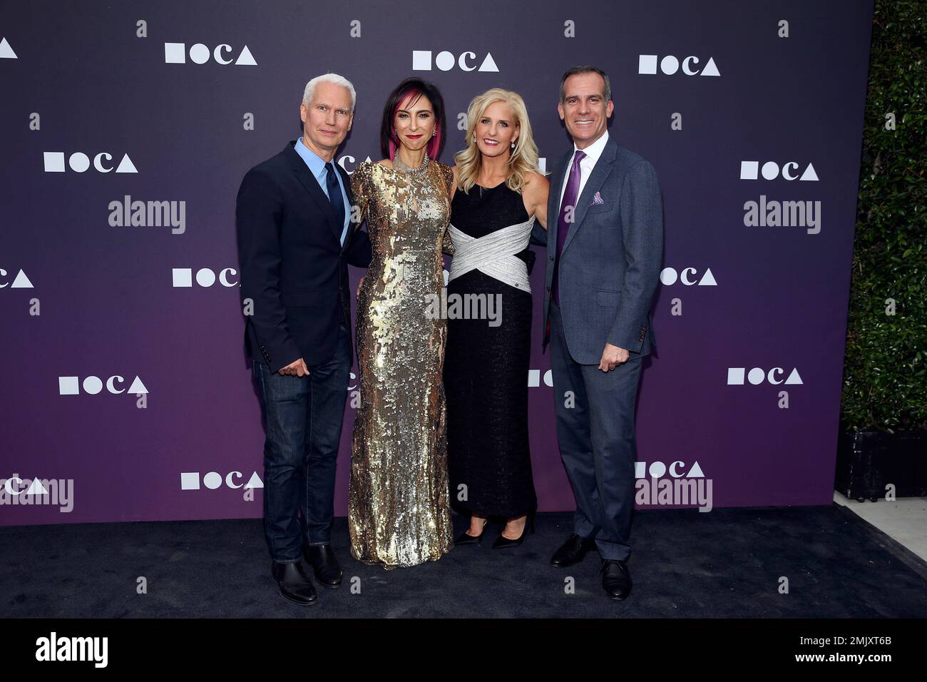 Director of MOCA, Klaus Biesenbach, from left, Maria Seferian, Carolyn ...