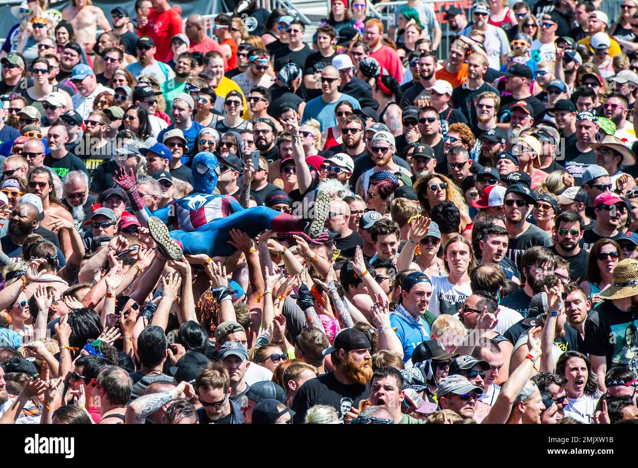 Festival goers attend the Sonic Temple Art and Music Festival at Mapfre ...